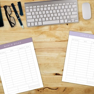 Monthly Bill Tracker, 12 Sheet | Digital Product - Etsy