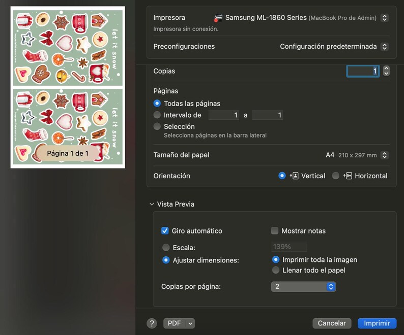Stickers para imprimir y recortar Navidad y San Valentín, Formato A6 ...