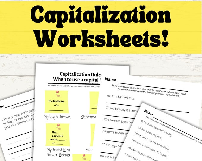 Capitalization Worksheets | Printable Capital Letter Activity | English ...