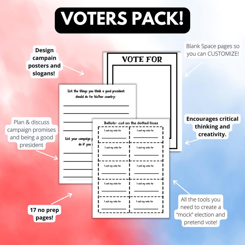 Little Voters Pack! Learn About Elections and Make Your Own Voting ...