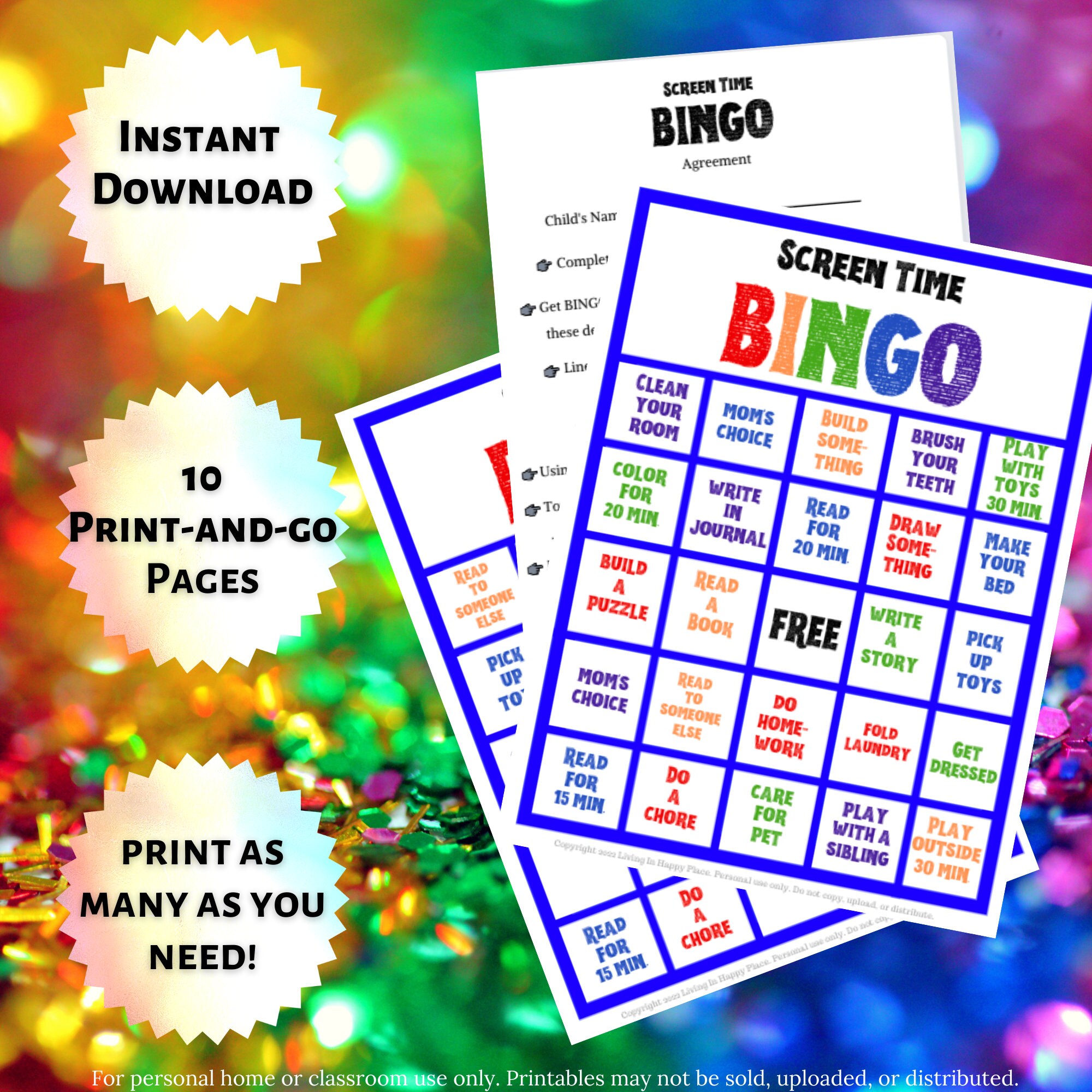 Screen Time BINGO! Printable Screen Time Game for Kids and Parents ...
