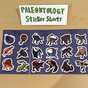 Dinosaur / Prehistoric Creatures Sticker Sheets - Etsy