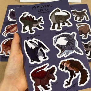 Dinosaur / Prehistoric Creatures Sticker Sheets - Etsy