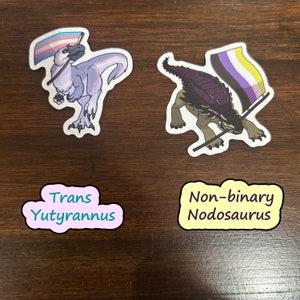 Pride Flag Dinosaur Stickers - Etsy