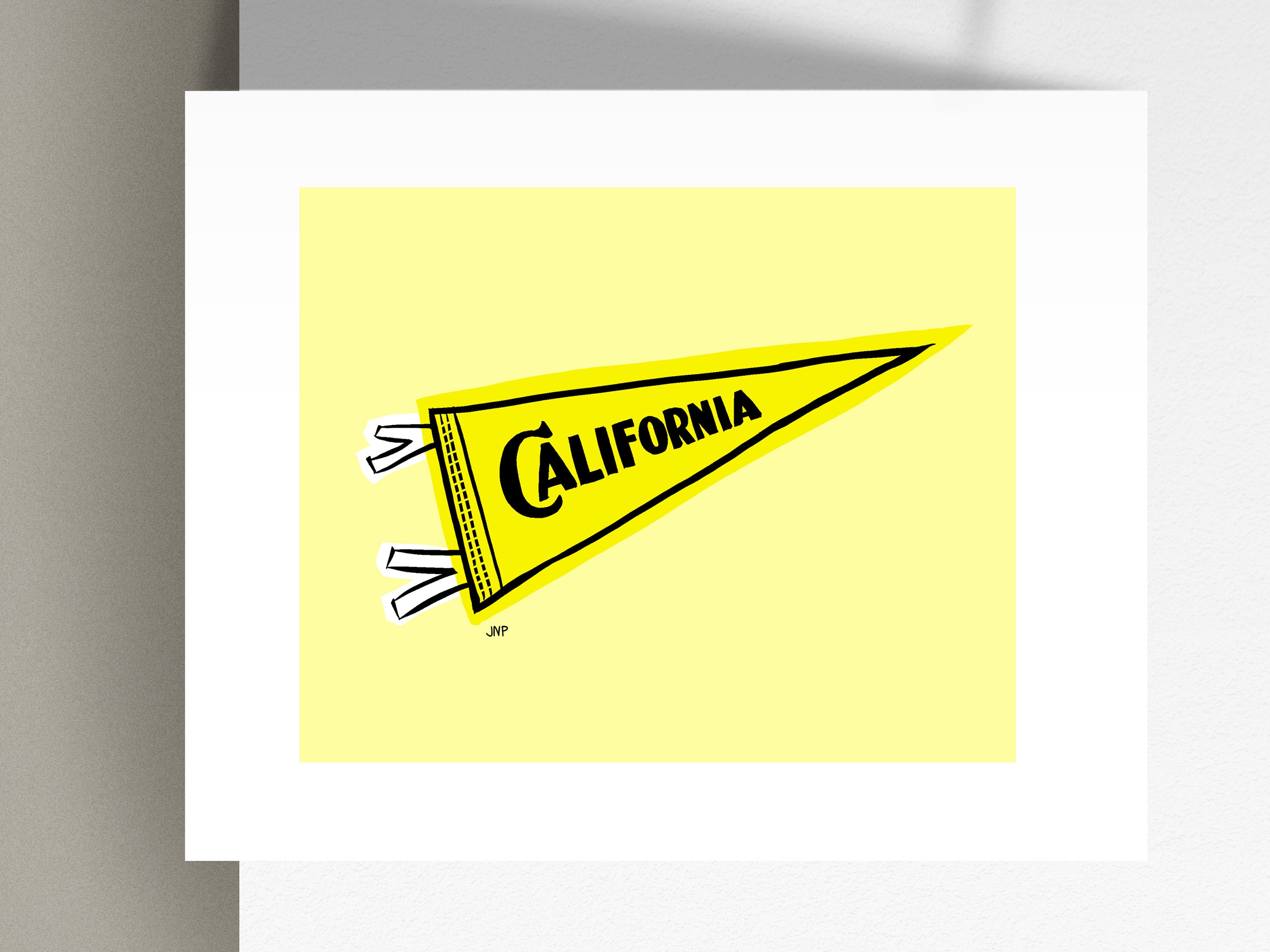 California Pennant Flag Yellow Premium Art Prints - Etsy