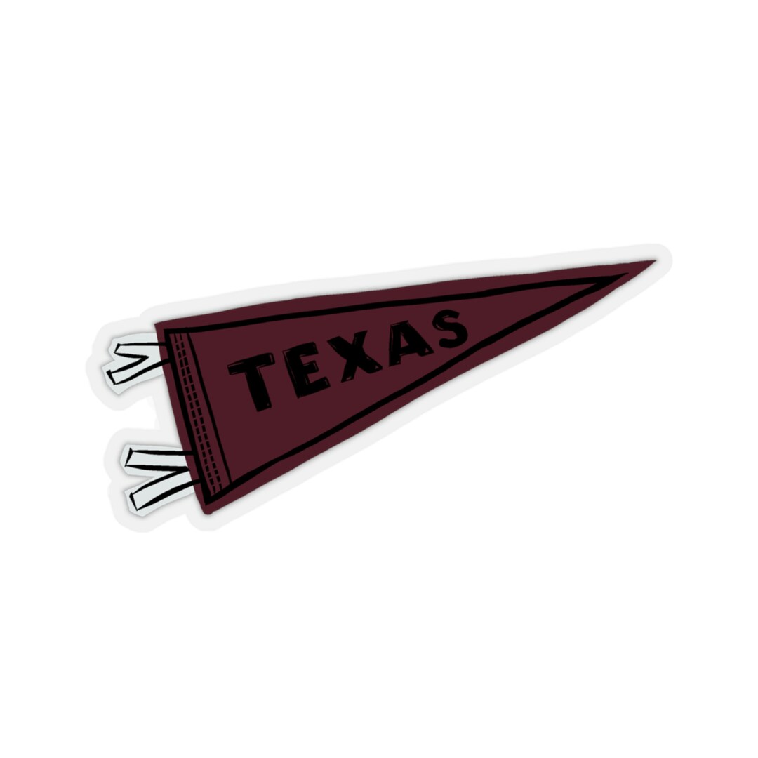 Pennant Flag Maroon Texas Stickers - Etsy