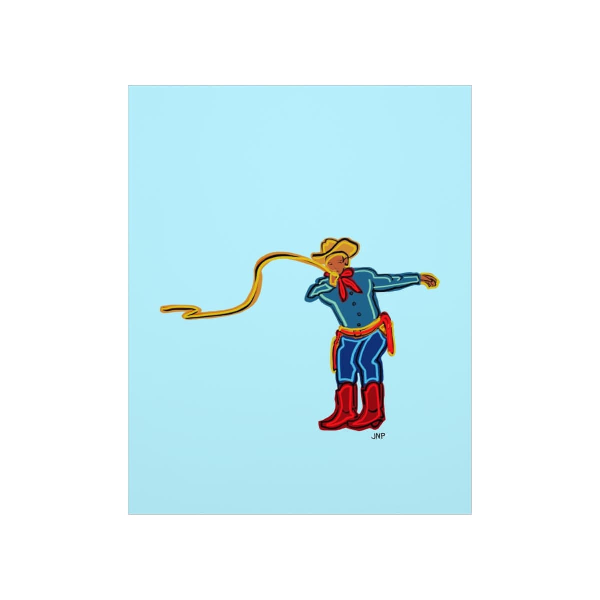 Neon Cowboy Drover Hotel Texas Premium Art Print - Etsy