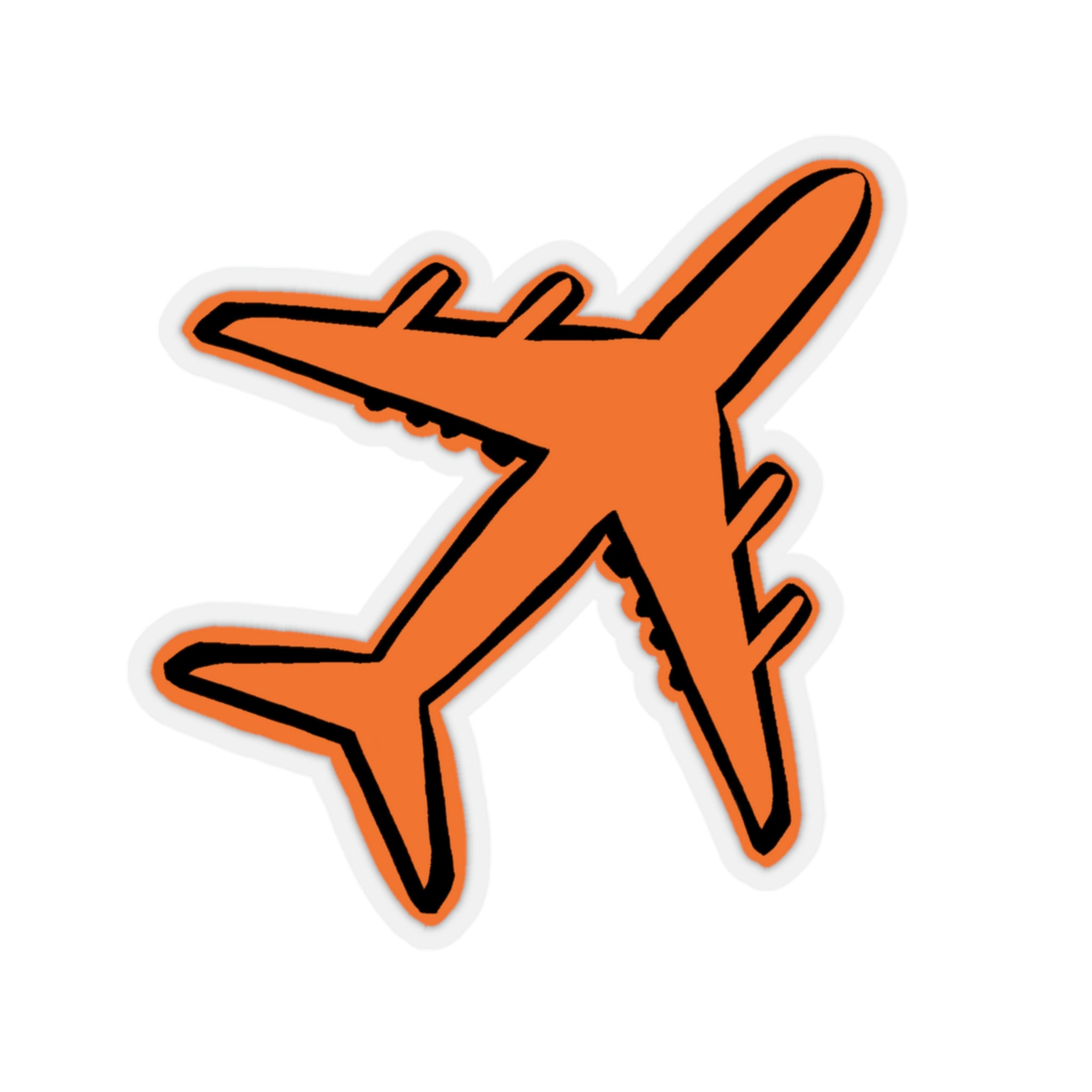 Airplane Orange Sticker - Etsy