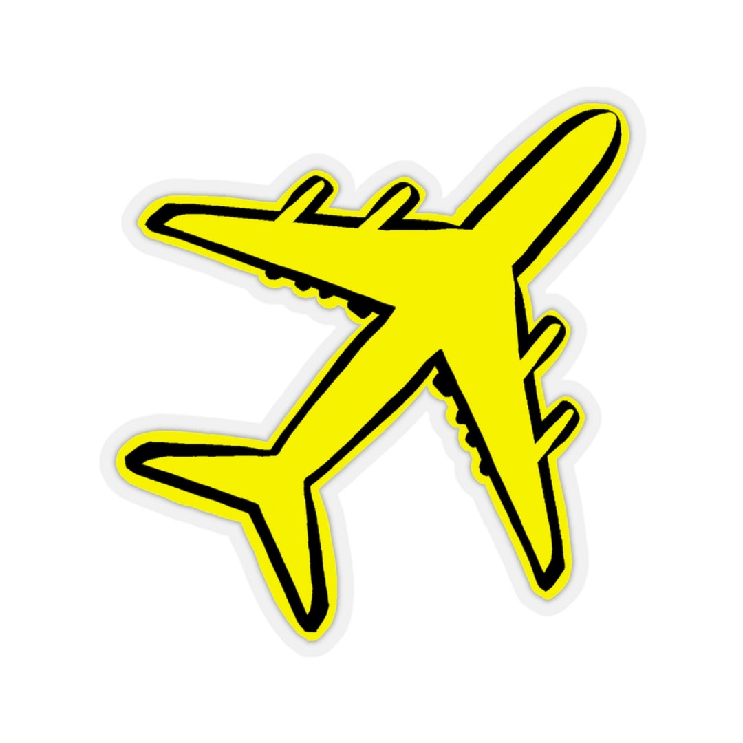Airplane Yellow Sticker - Etsy