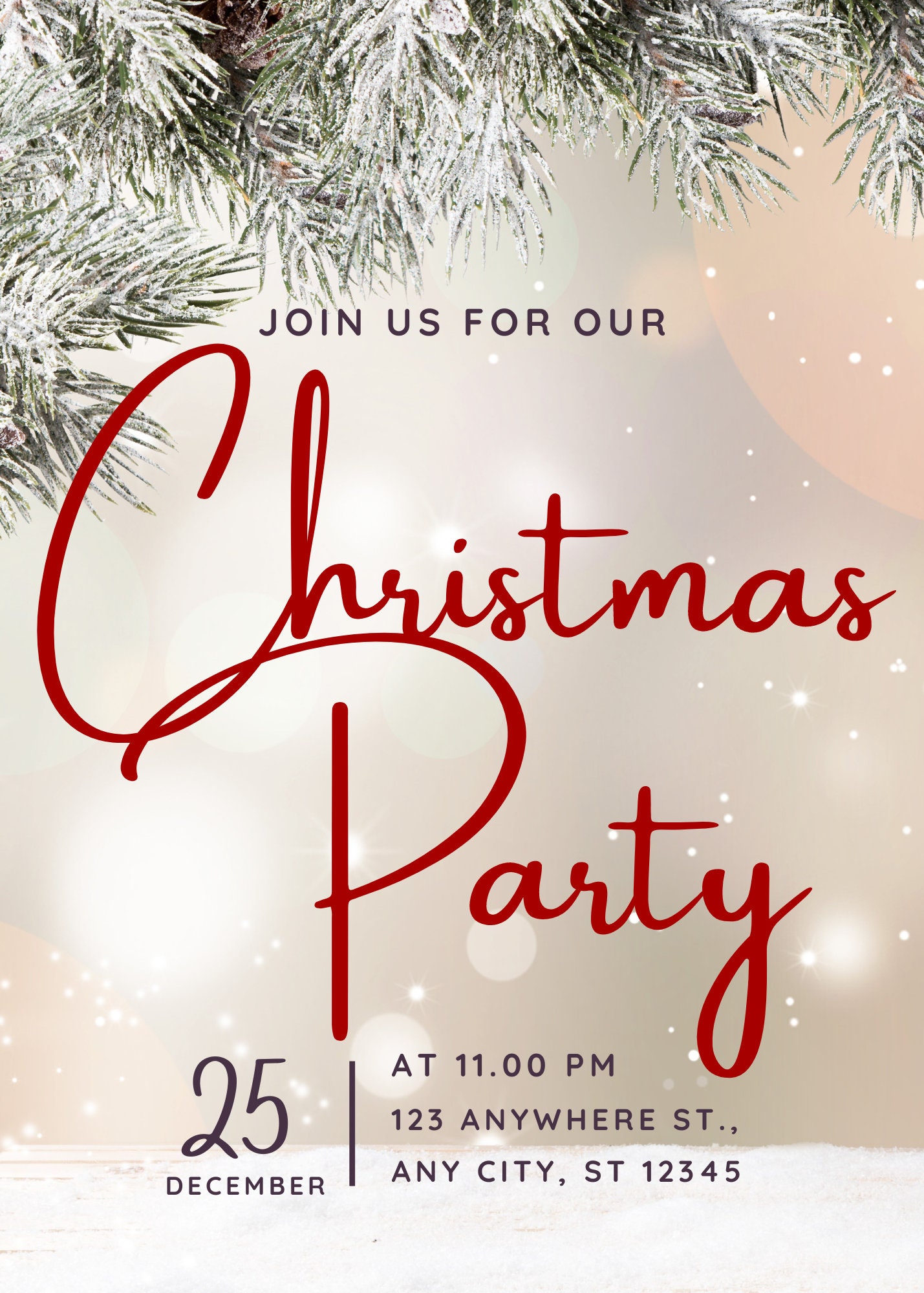 25-pack Christmas and Holiday Party Invitations Printed W/ Envelopes ...