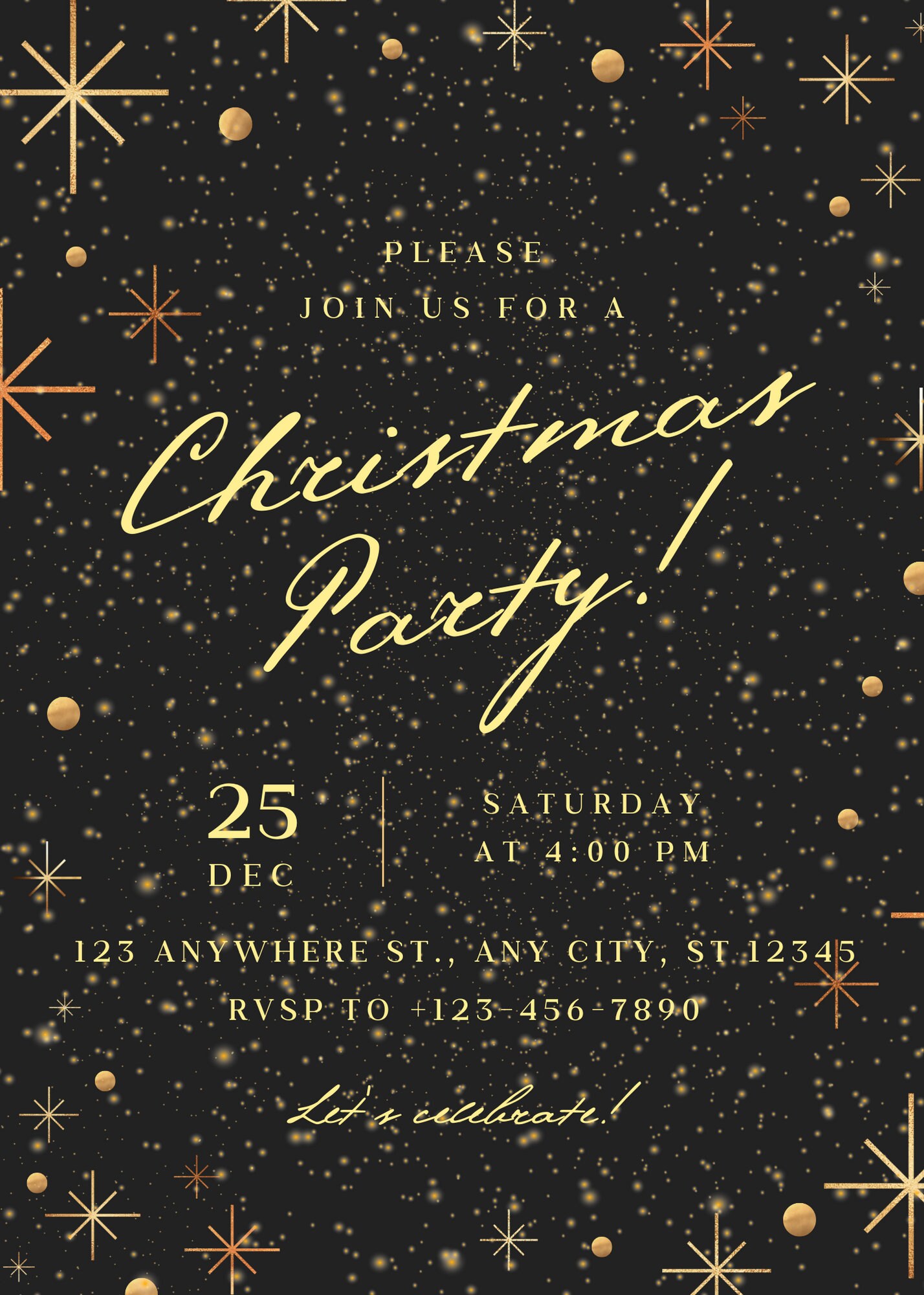 25-pack Christmas and Holiday Party Invitations Printed W/ Envelopes ...