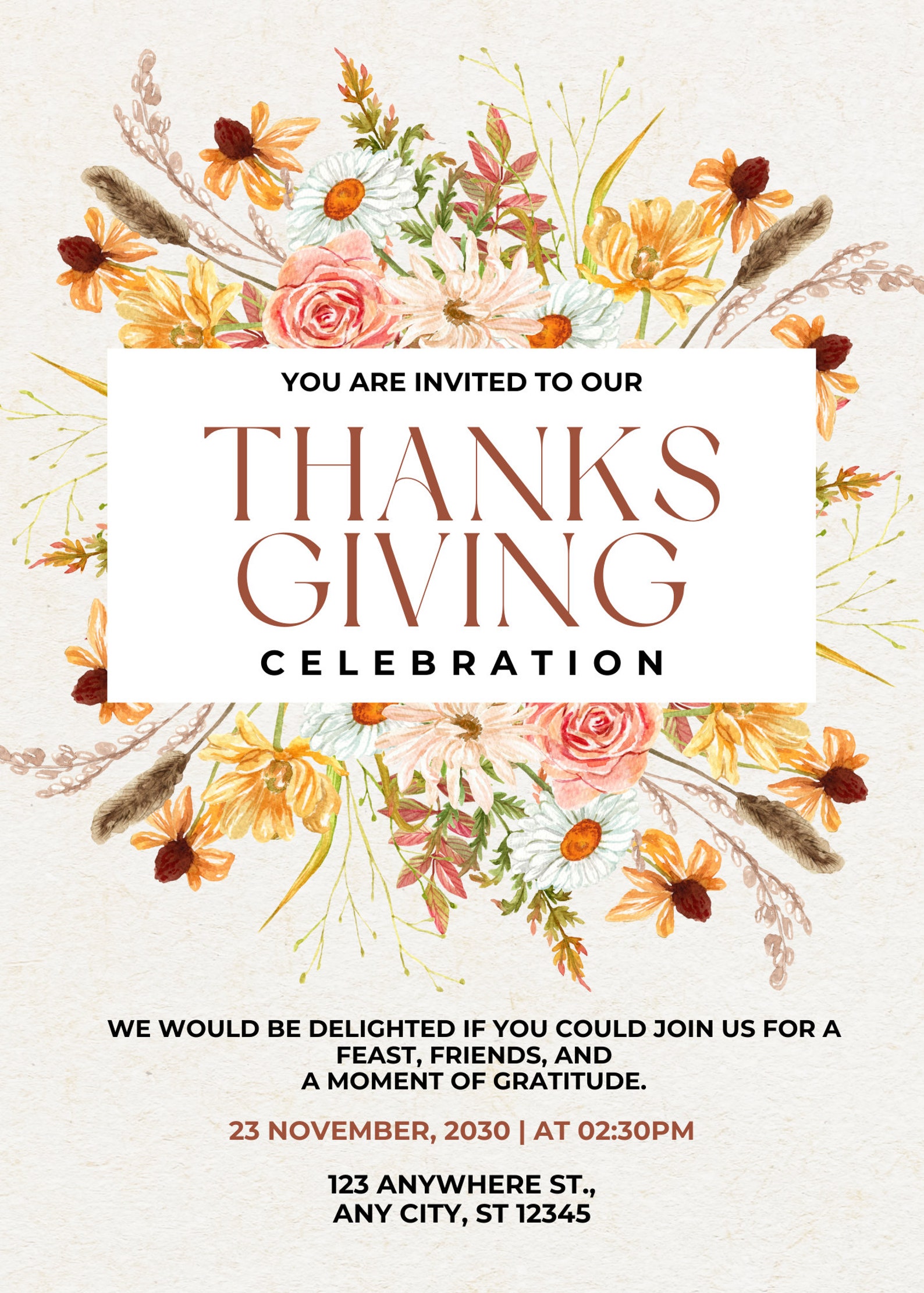 25-pack Thanksgiving and Friendsgiving Invitations Printed W/ Envelopes ...