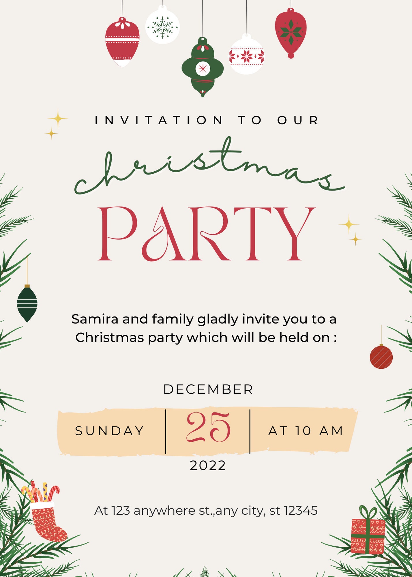 25-pack Christmas and Holiday Party Invitations Printed W/ Envelopes ...