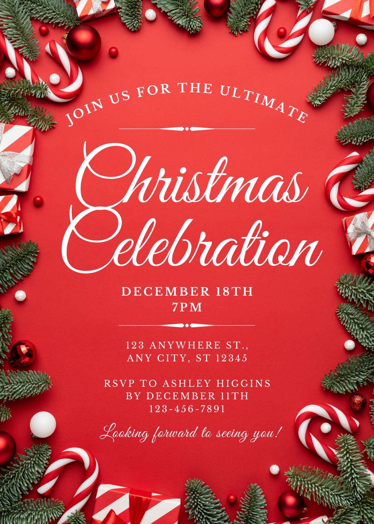 25-pack Christmas and Holiday Party Invitations Printed W/ Envelopes ...