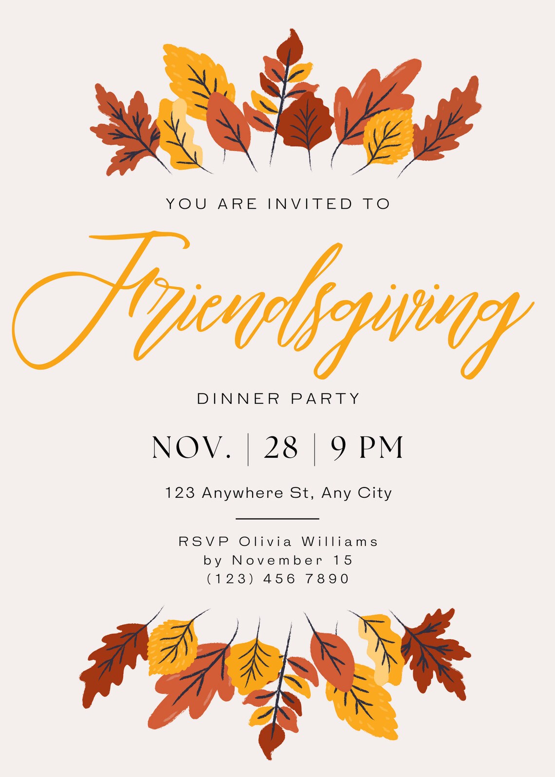 25-pack Thanksgiving and Friendsgiving Invitations Printed W/ Envelopes ...