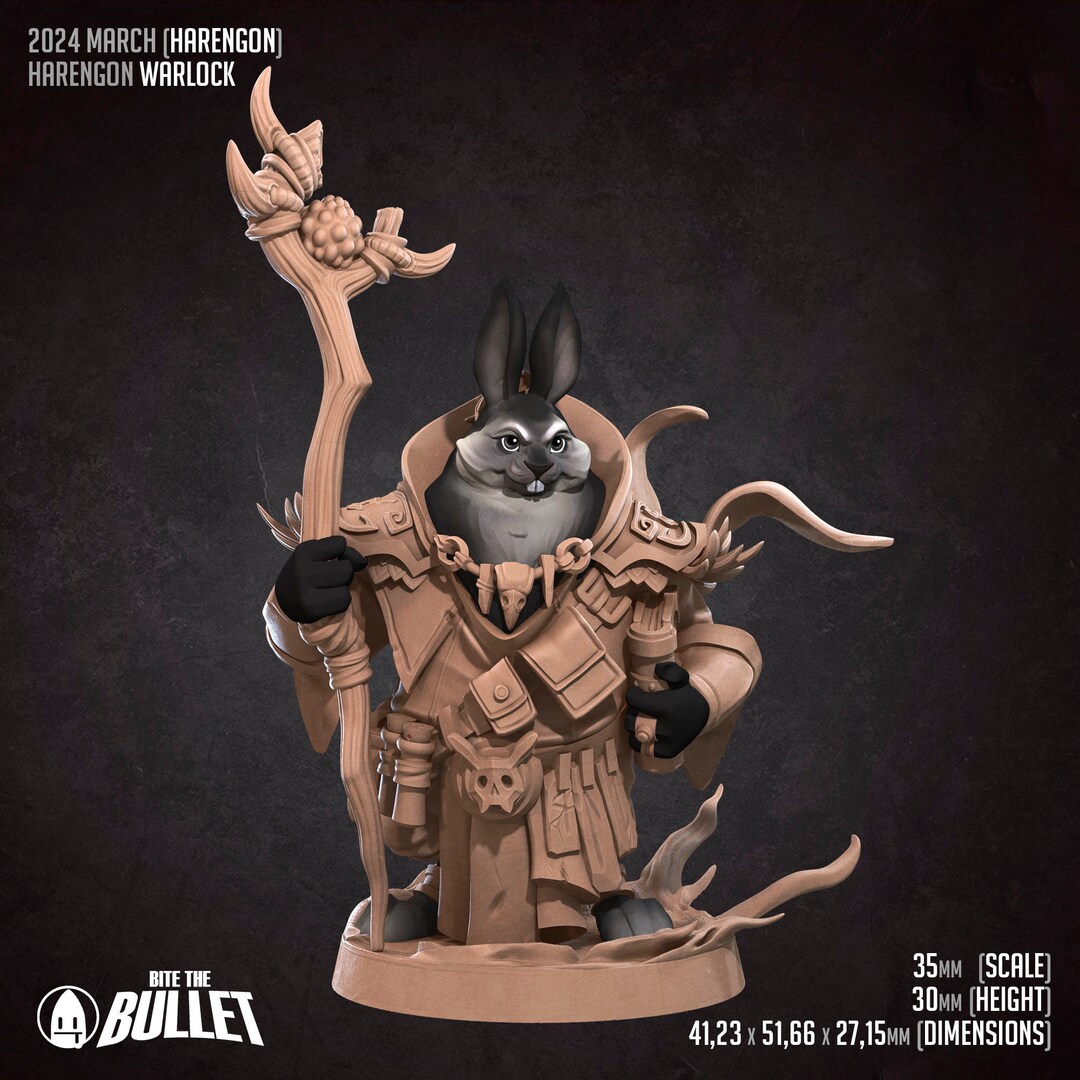 Harengon Warlock | Bite the Bullet | 35mm Scale | Resin Printed ...
