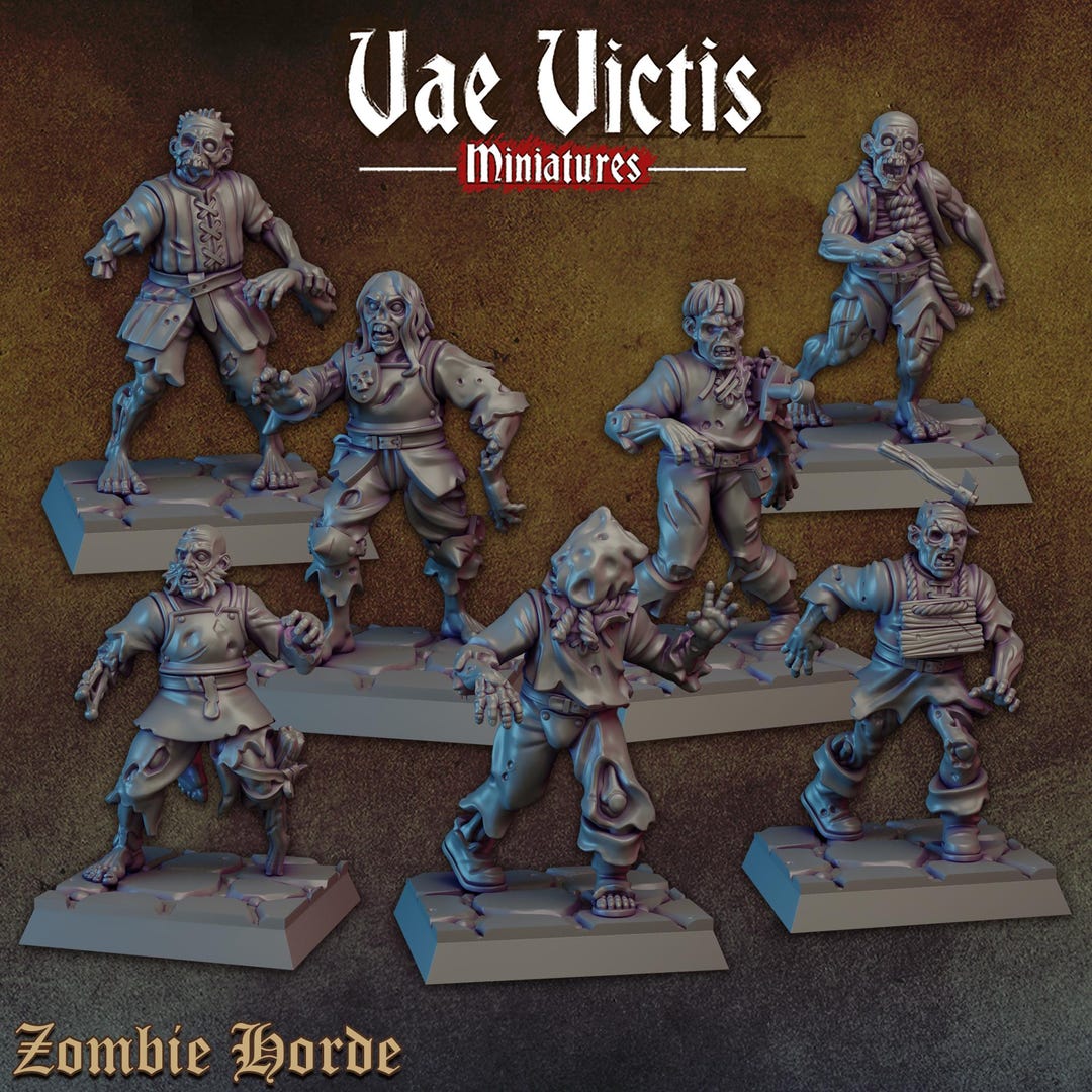 Undead Zombies Set | Vae Victis Miniatures | 32mm Scale Resin Printed ...