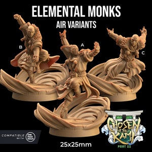 Elemental Monks Set | Dragon Trappers Lodge | Chosen of the Kami | 32mm ...