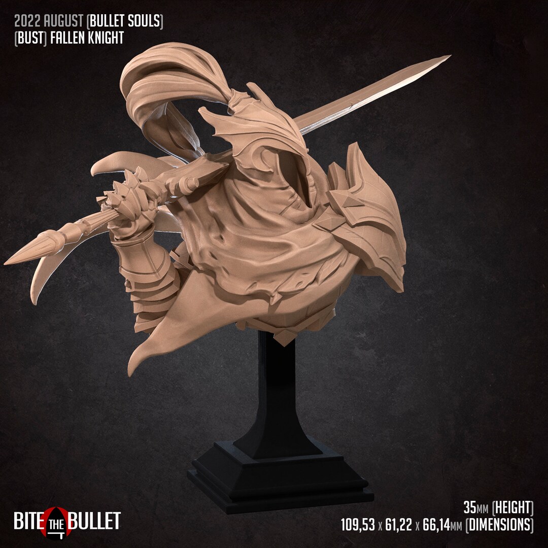 Fallen Knight Bust | Bite the Bullet | 35mm Scale | Resin Printed ...