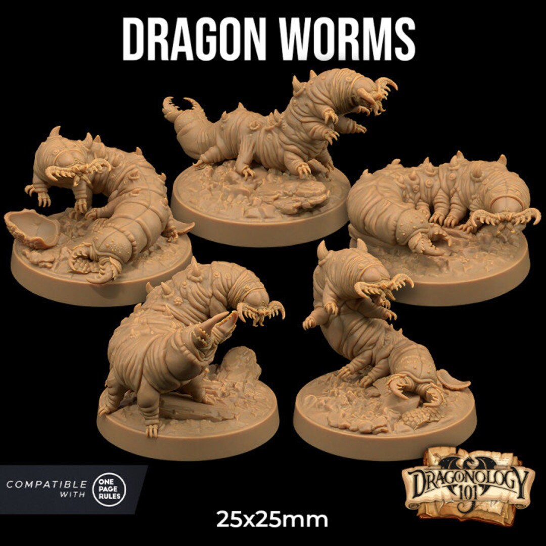 Dragon Worms Dragon Trappers Lodge Monster One Page Rules 32mm Resin ...