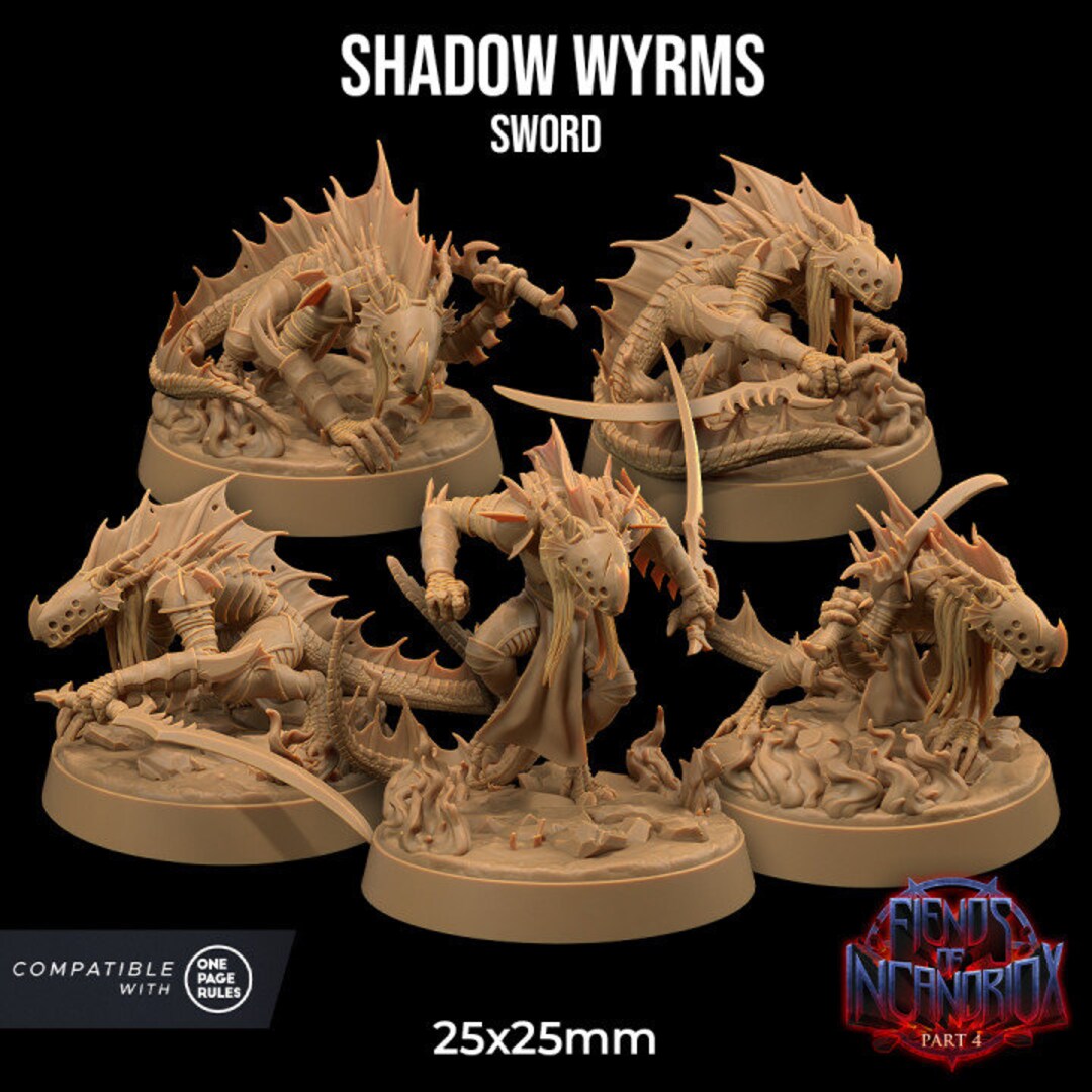 Shadow Wyrm Sword Dragon Trappers Lodge Demon Devil One Page Rules 32mm ...