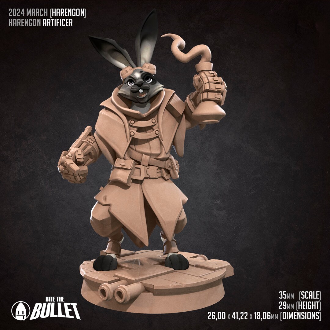Harengon Artificer | Bite the Bullet | 35mm Scale | Resin Printed ...