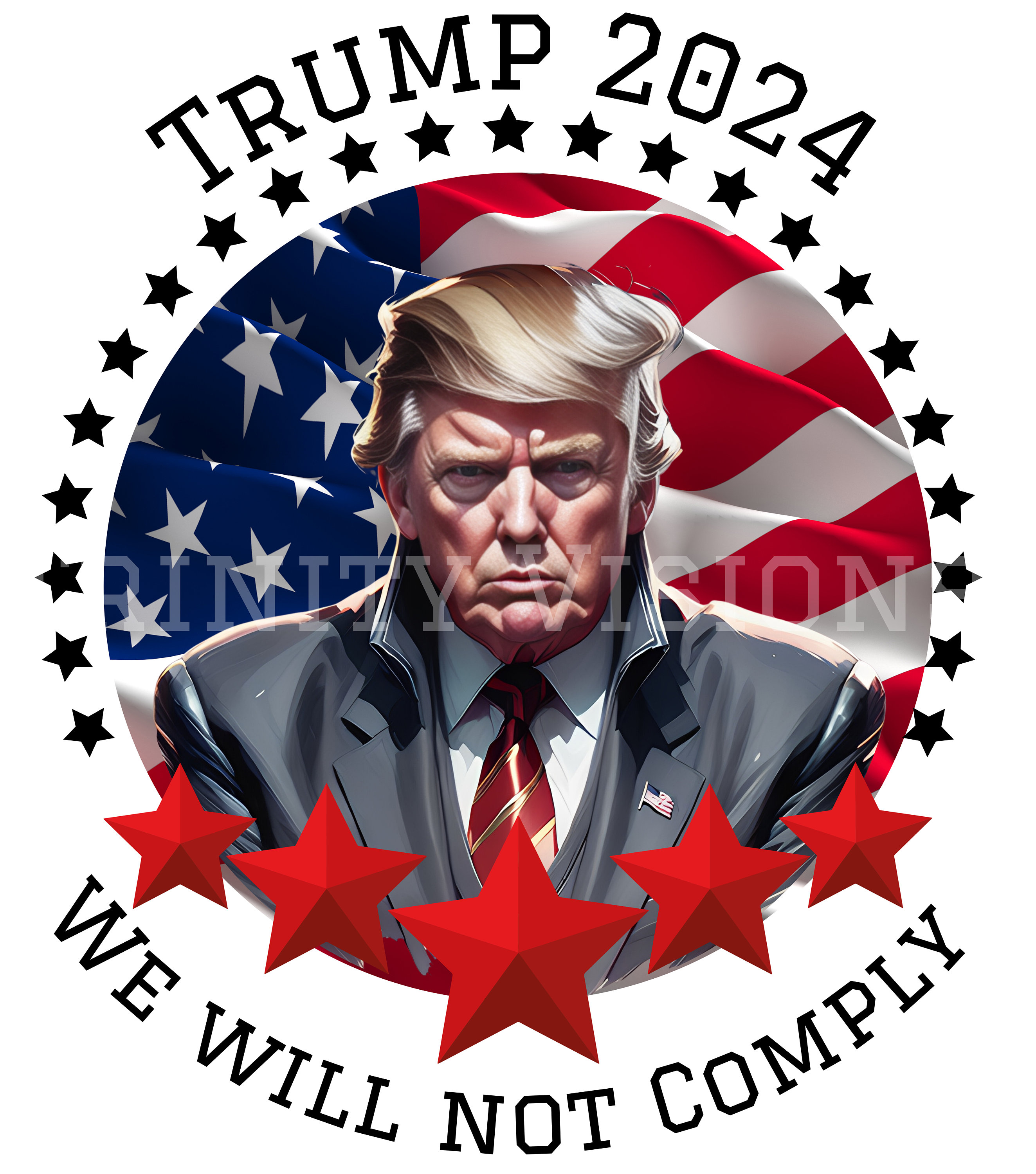 Trump 2024 Clip Art Png, We Will Not Comply, Digital Download, Maga ...