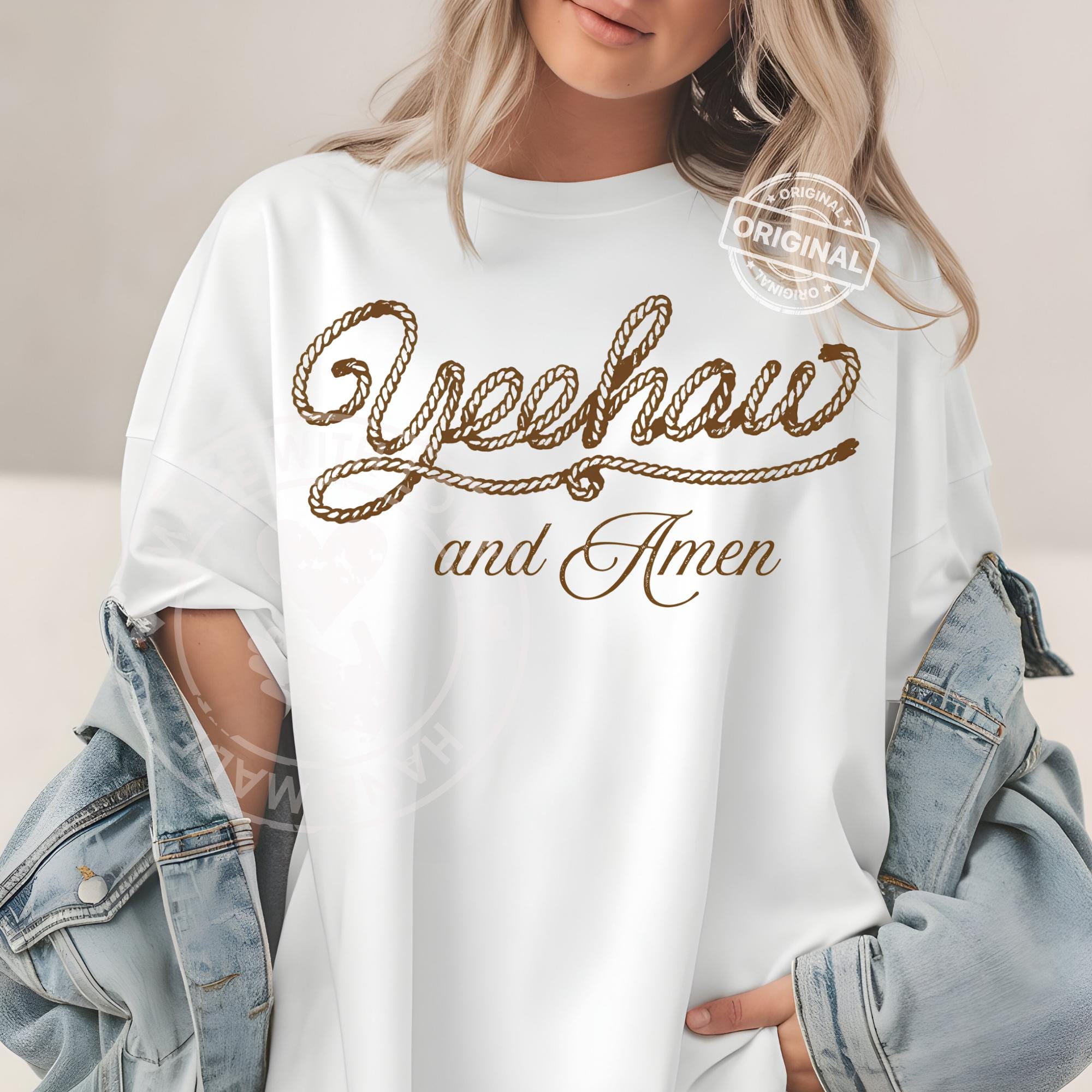 Yeehaw and Amen PNG, Western Rope Lettering Christian Quote, Cowboy ...