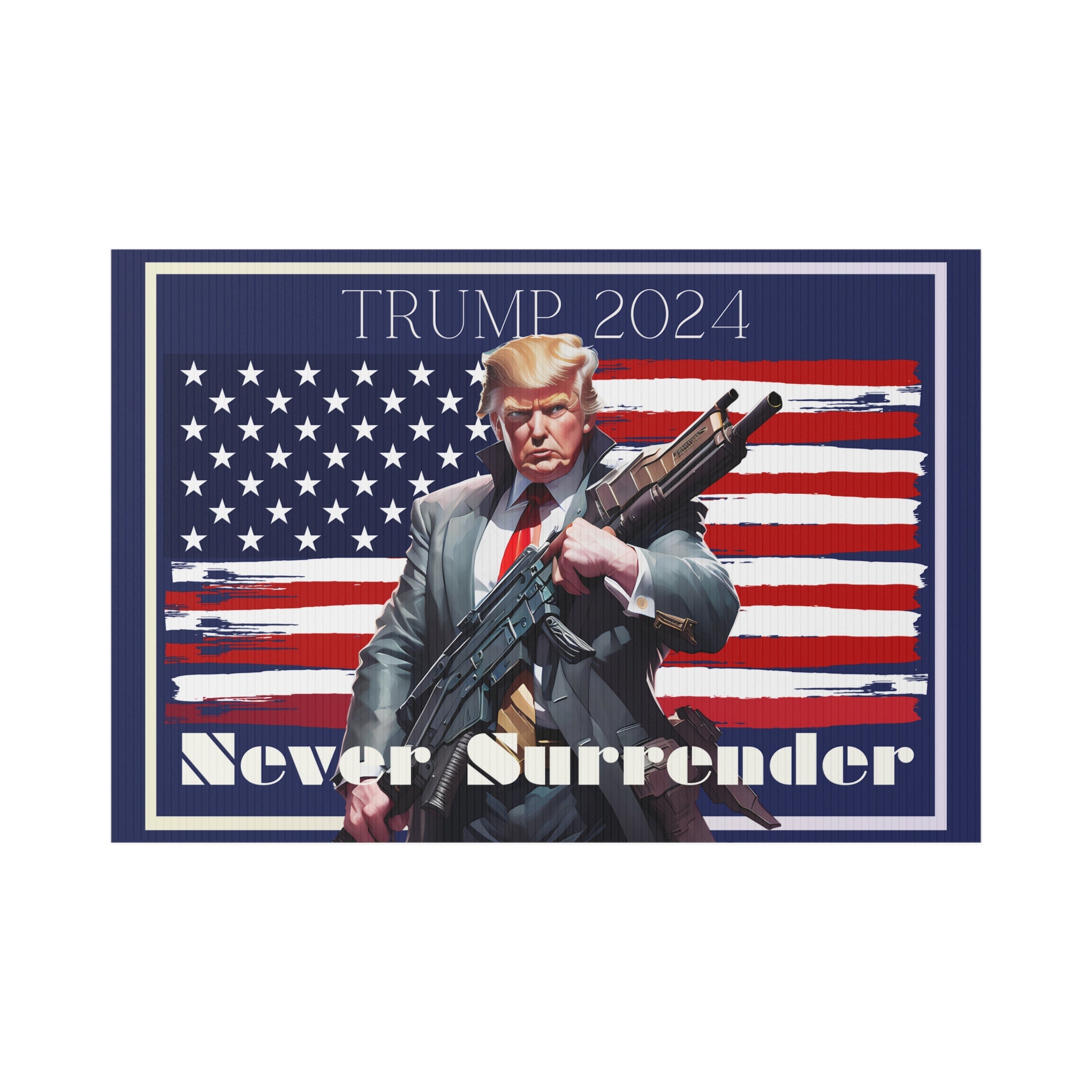 Trump 2024 Yard Sign Maga Yard Sign Never Surrender Lawn - Etsy