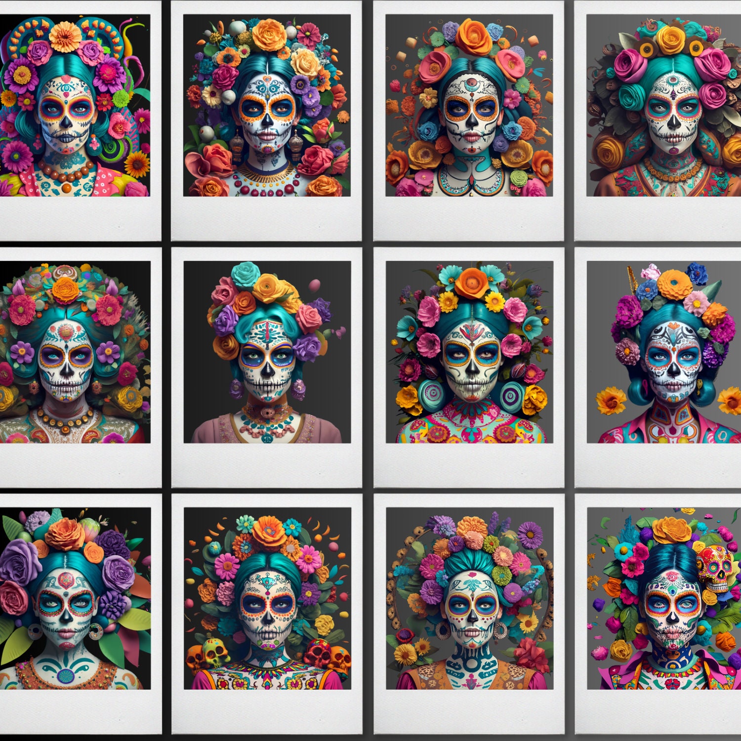 Dia De Los Muertos Clipart Bundle Png Catrina Calavera 12 - Etsy