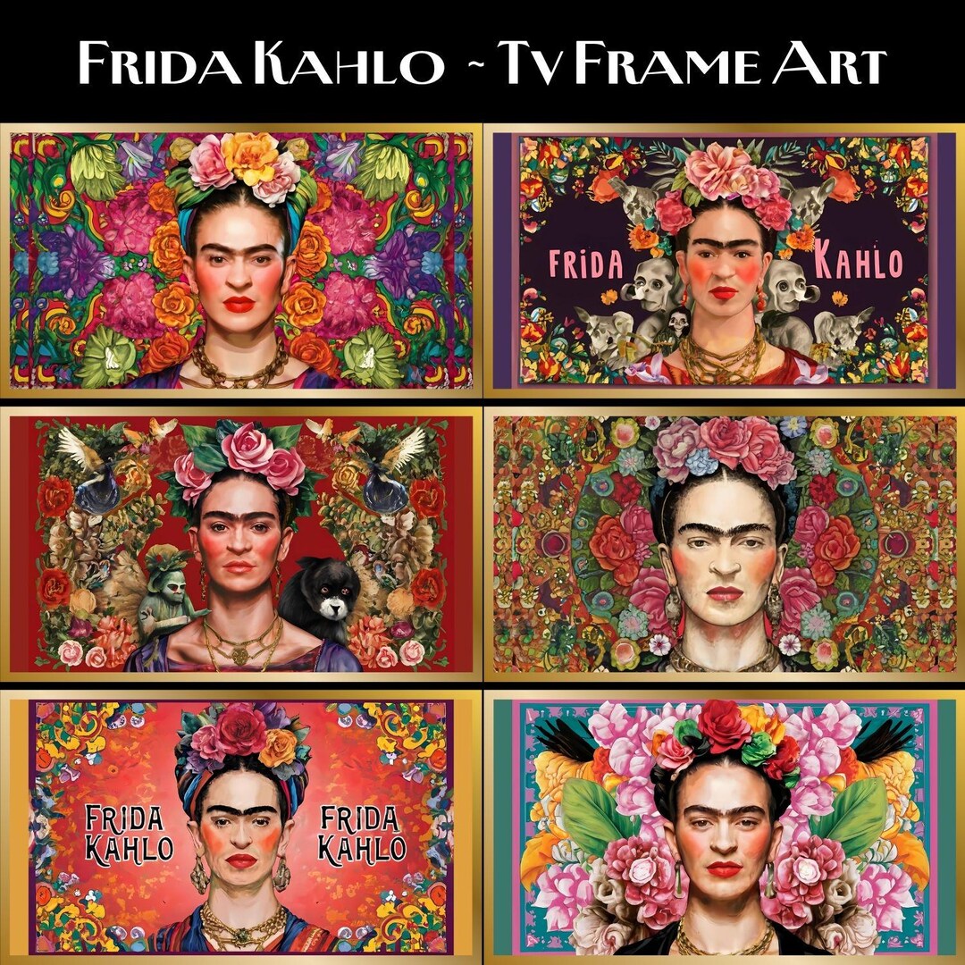Frida Kahlo Frame TV Art Set, Hispanic Heritage Month Collection Arts ...