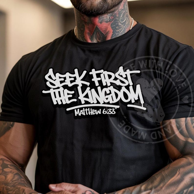 Seek First the Kingdom PNG | Graffiti Style Bible Verse Art | Modern ...