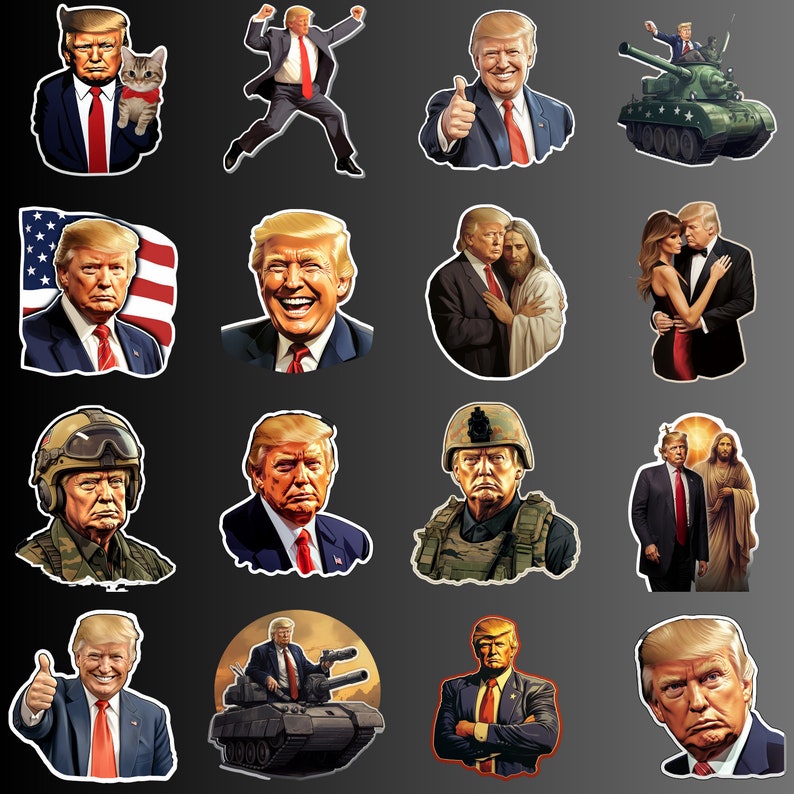 Trump 2024 Sticker Clipart Mega Bundle With Transparent Background ...