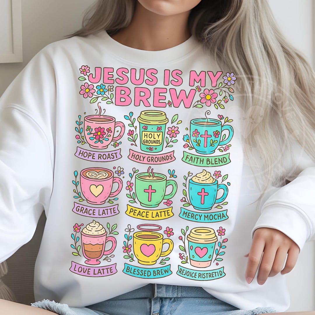 Jesus is My Brew Christian Coffee PNG | Faith Based Latte Cup ...