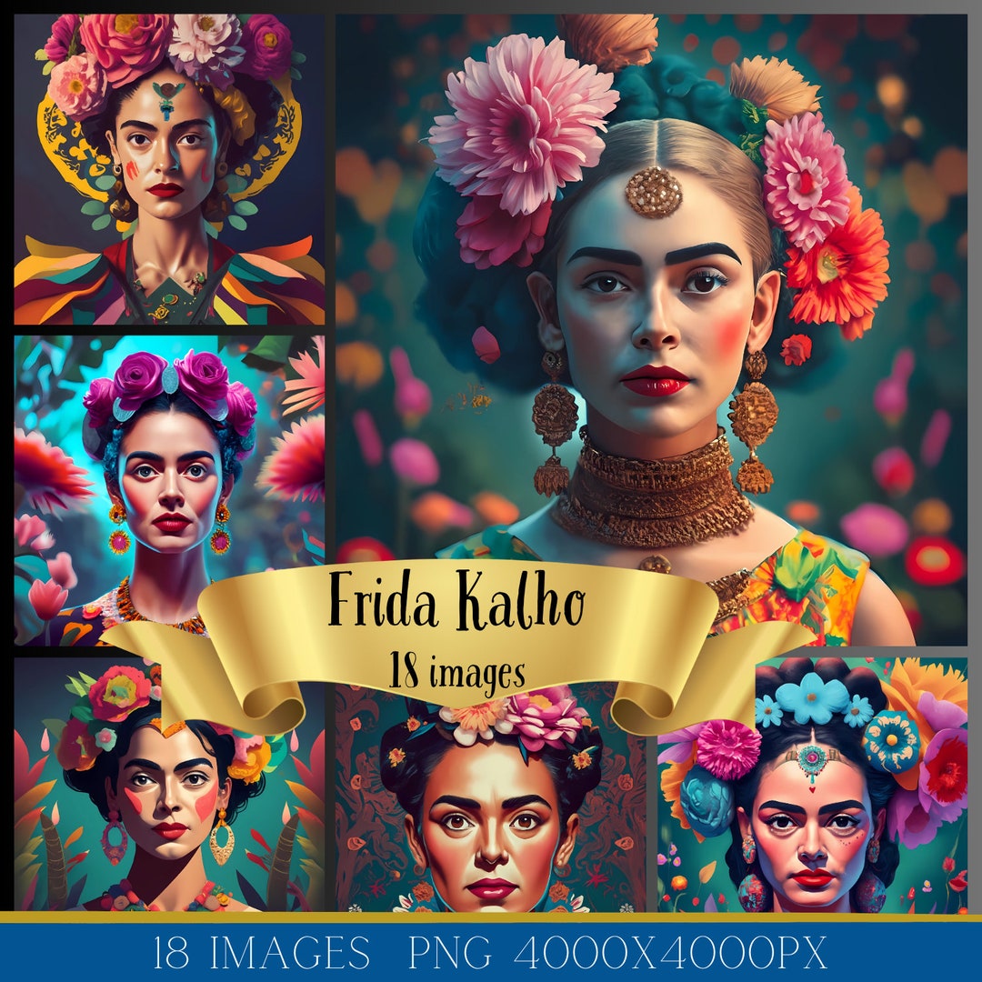 Frida Kahlo Bundle Png, Dia De Los Muertos Clipart, 18 Images, Frida ...