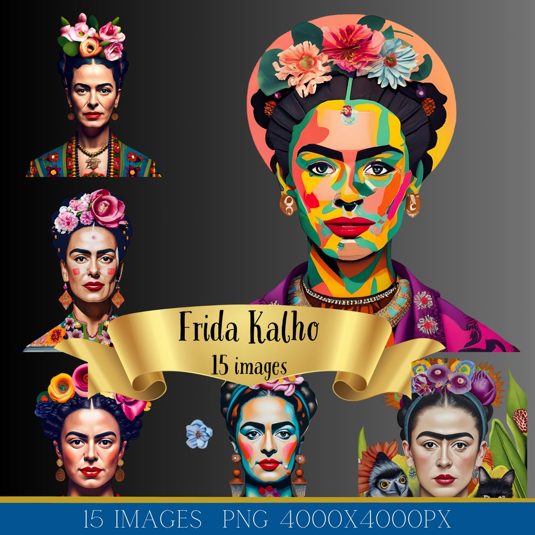 Frida Kahlo Bundle Png, Dia De Los Muertos Clipart, 12 Images, Frida ...