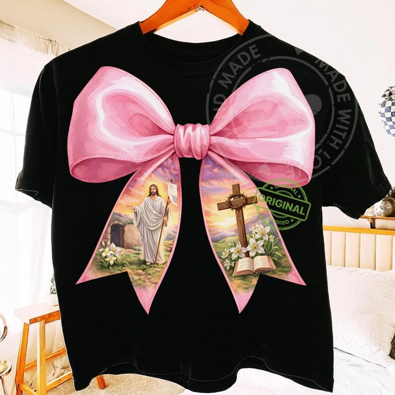 Christian Easter Coquette Bow PNG, Resurrection Faith Ribbon Clipart ...