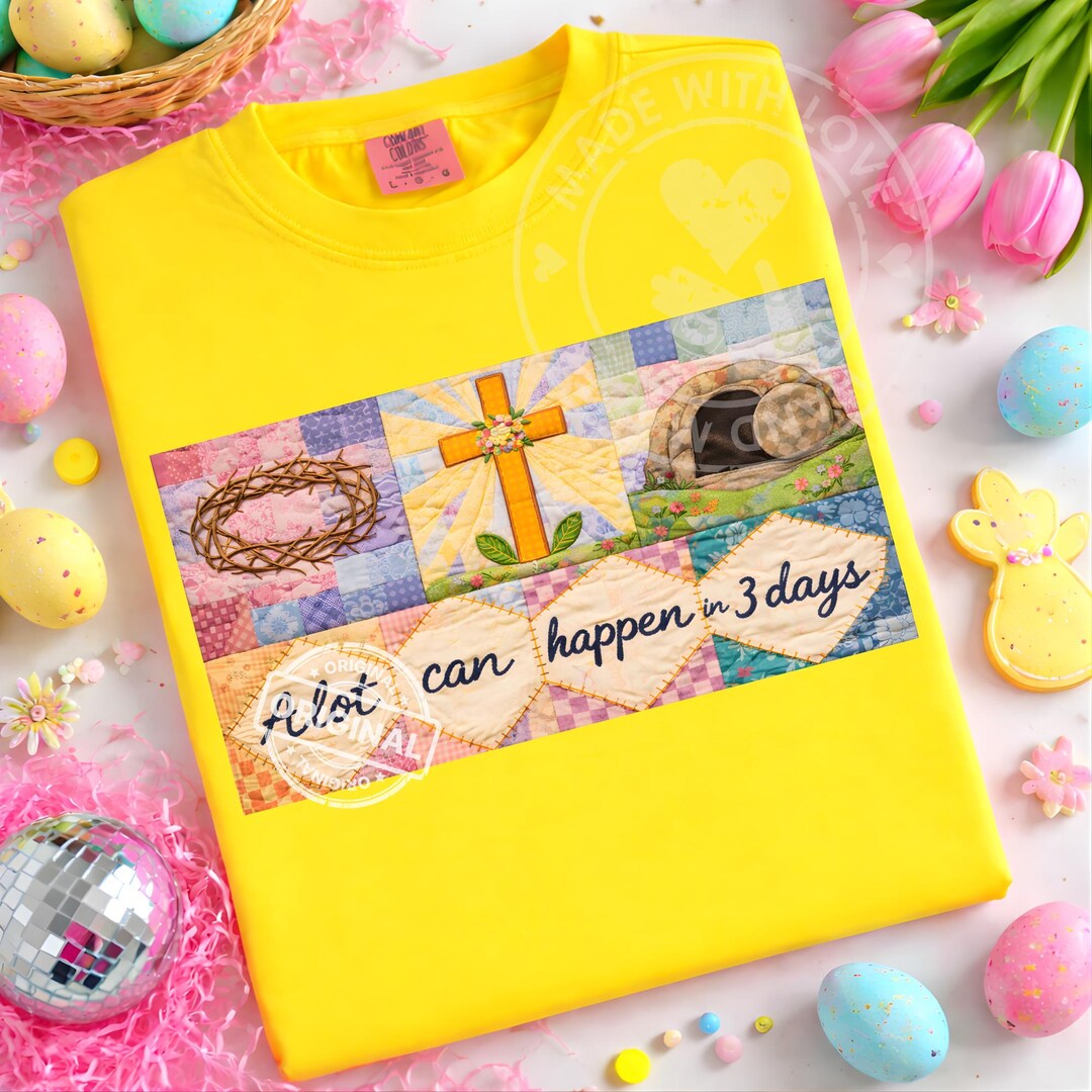 Cottagecore A Lot Can Happen in 3 Days Christian Easter Quilt Cross ...