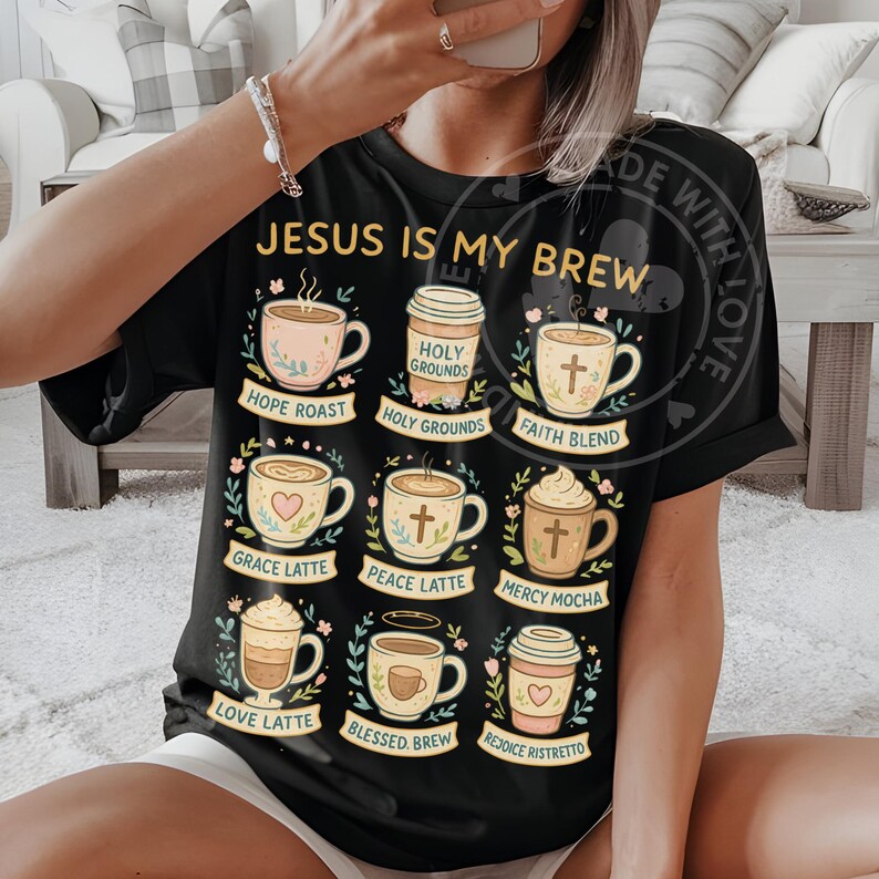 Jesus is My Brew Christian Coffee PNG | Faith Based Latte Cup ...