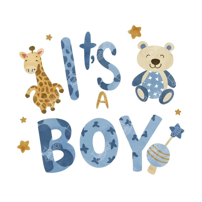 Baby Reveal Clipart for Boy, PNG & SVG It's a Boy, Baby Invite ...
