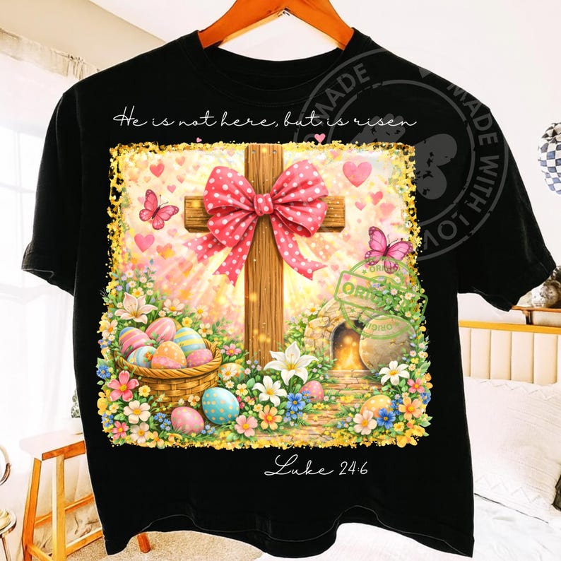 Christian Easter Cross PNG, Resurrection Art, Floral Tomb, He is Risen ...