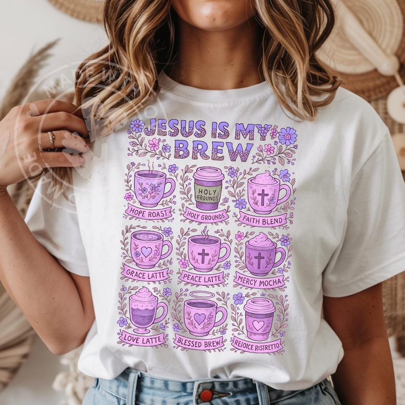 Jesus is My Brew Christian Coffee PNG | Faith Based Latte Cup ...