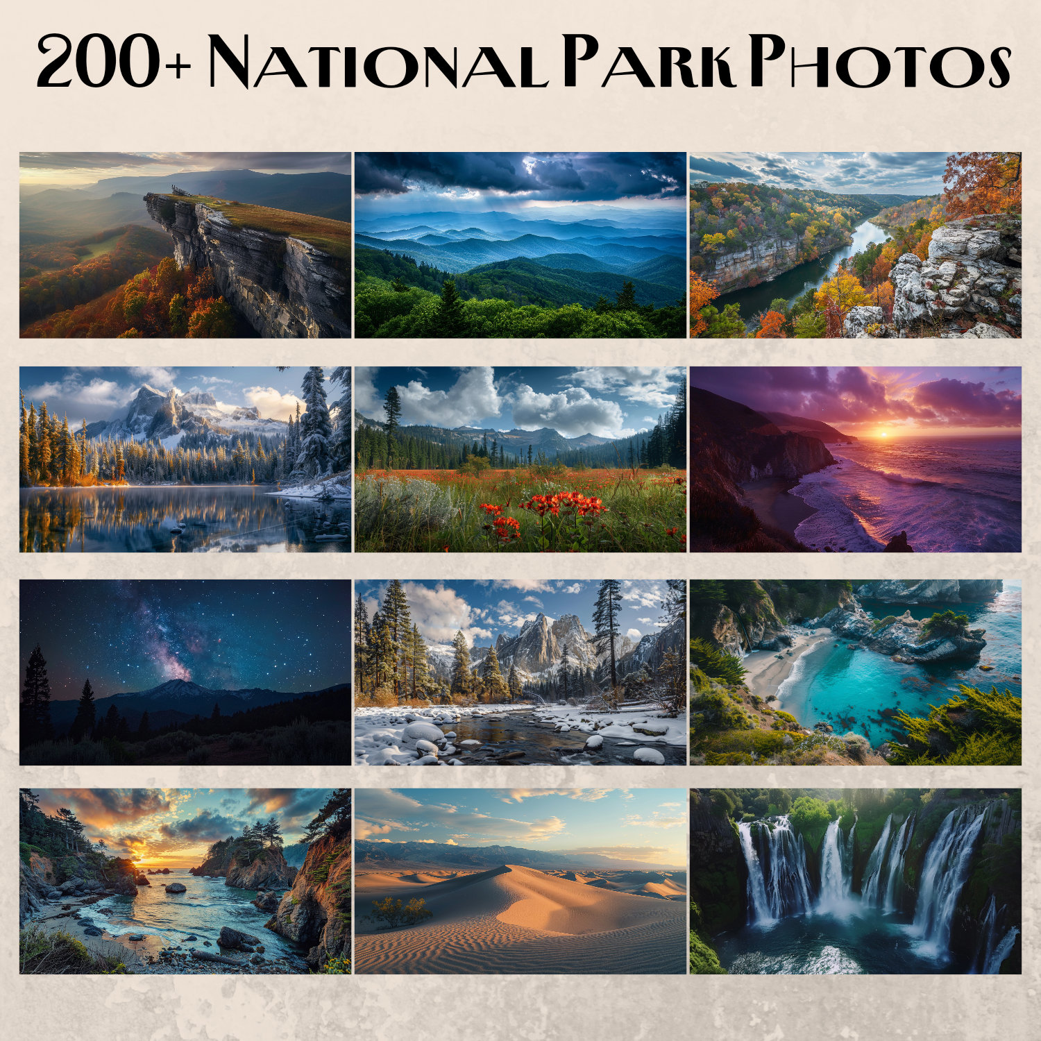 National Park Frame TV Art Set, Nature Photos, National Park Collection ...
