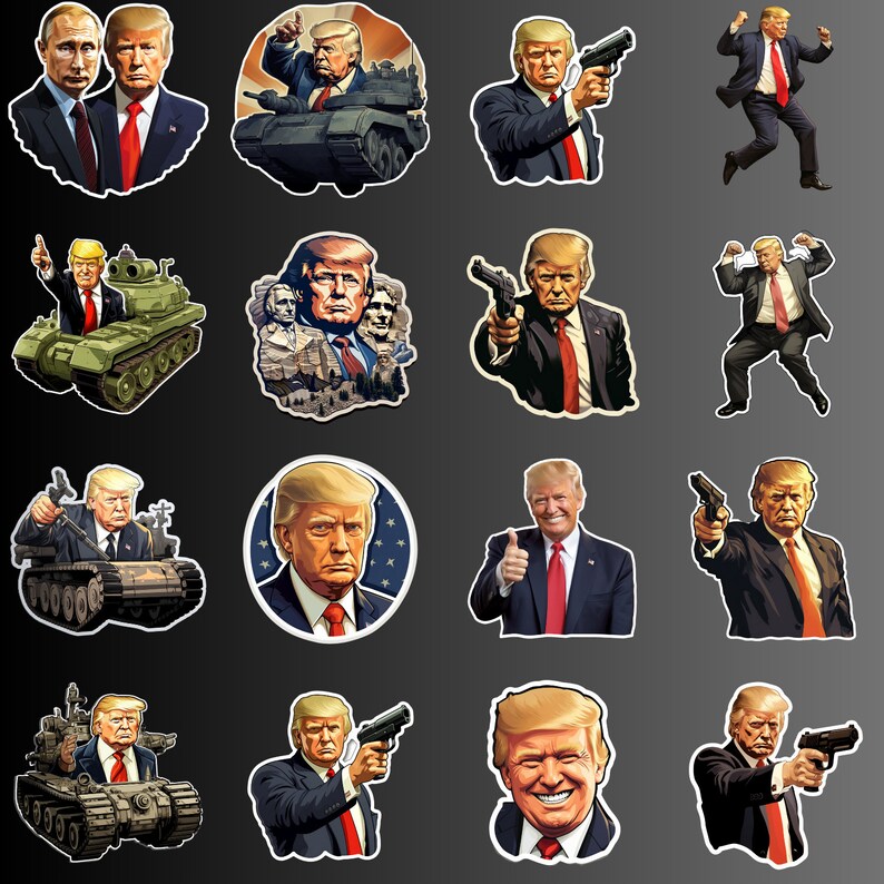 Trump 2024 Sticker Clipart Mega Bundle With Transparent Background ...