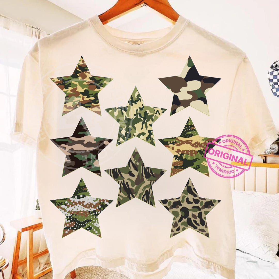 Camouflage Star PNG, Trendy Military Camo Pattern Stars, Digital ...