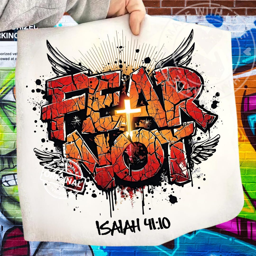 Fear Not, Graffiti Streetwear, Christian Faith PNG With Cross Wings ...