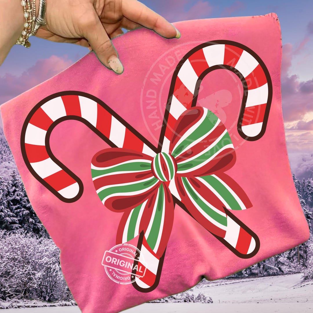 Christmas Candy Cane Preppy Bow PNG, Retro Vibrant Holiday Clipart ...