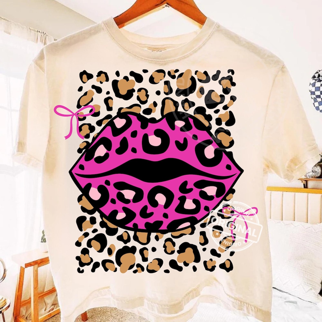 Pink Leopard Lips PNG, Girly Cheetah Graphic, Bold Preppy Doodle Lip ...