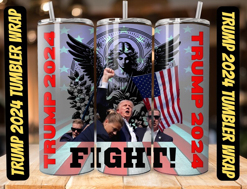 Trump 2024 Tumbler Wrap PNG, Instant Download, Fight With Trump, Maga ...