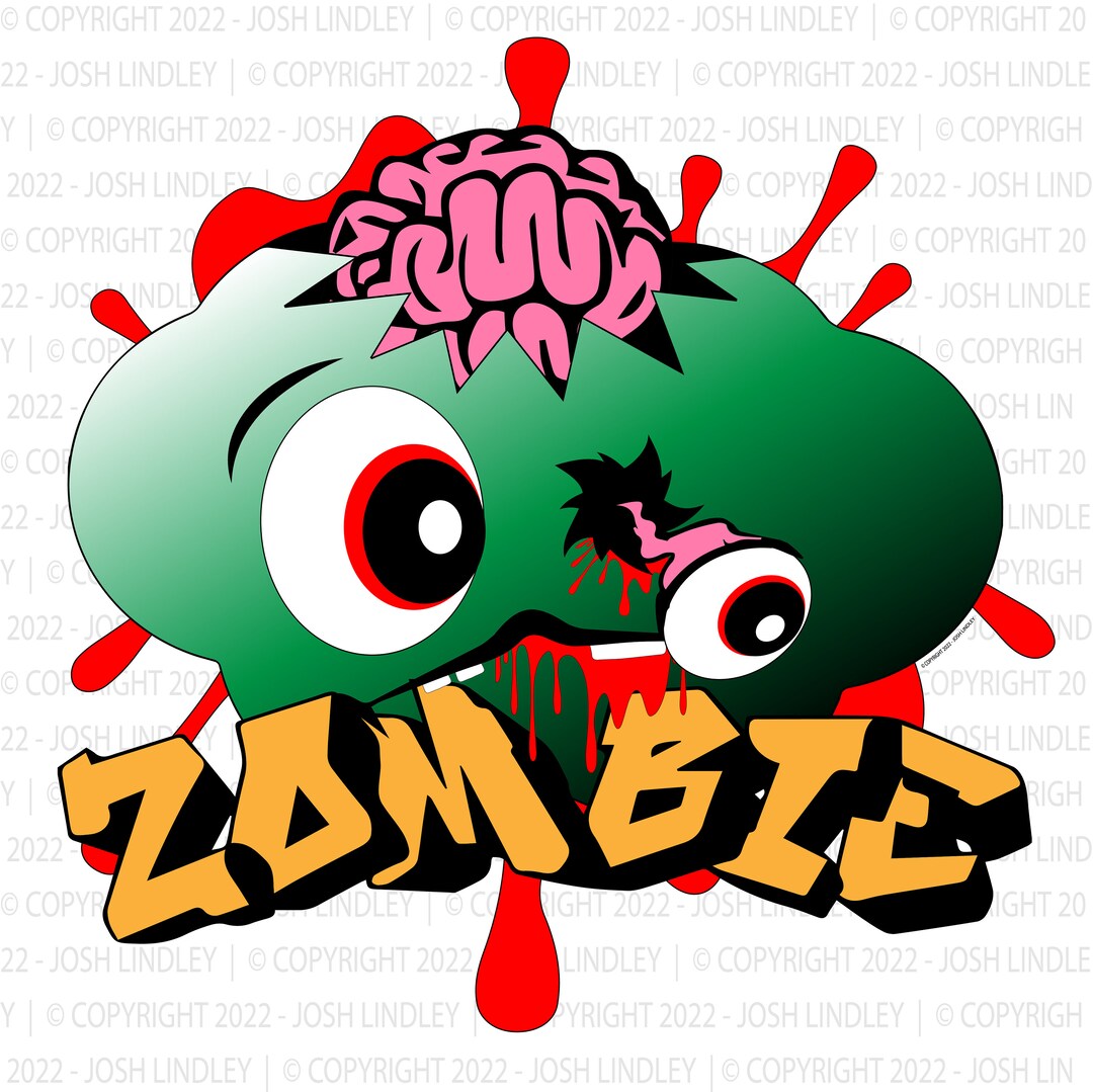 Cartoon Cloud Zombie Caricature, PNG, SVG, Vector Clipart, Instant ...